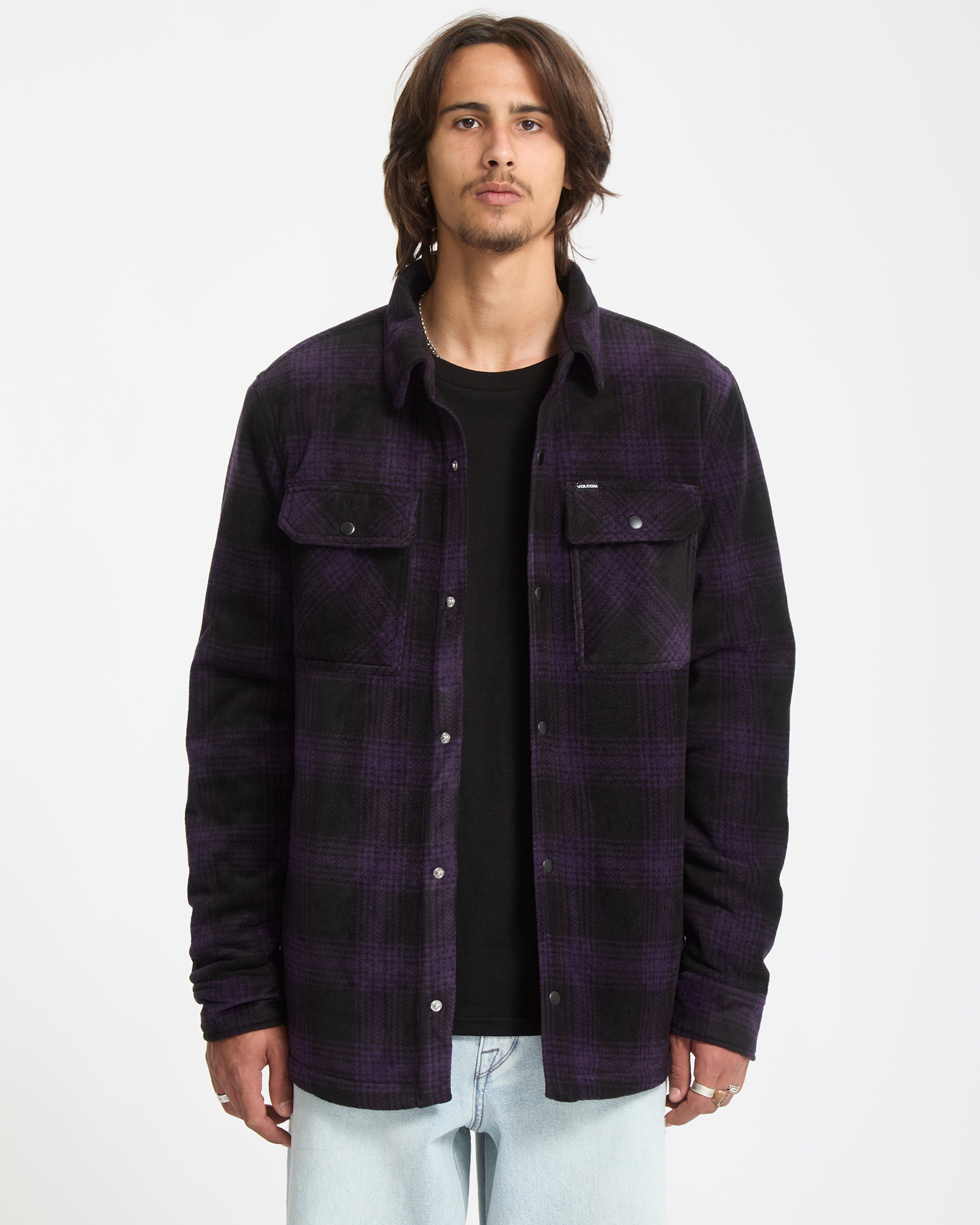 Bowered Fleece Over-Shirt - Dark Purple - Men - Volcom EU – Volcom France
